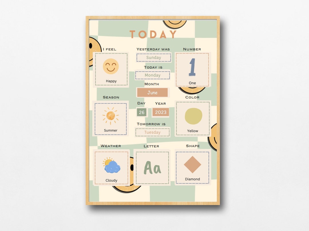 Morning Board, Homeschool Calendar, Weather Chart, Kids Daily Calendar ...