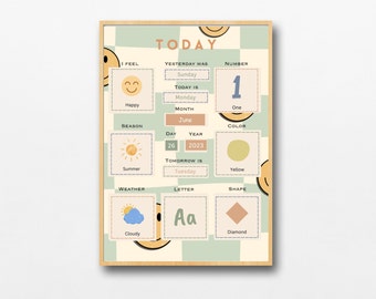 Morning Board, Homeschool Calendar, Weather Chart, Kids Daily Calendar ...