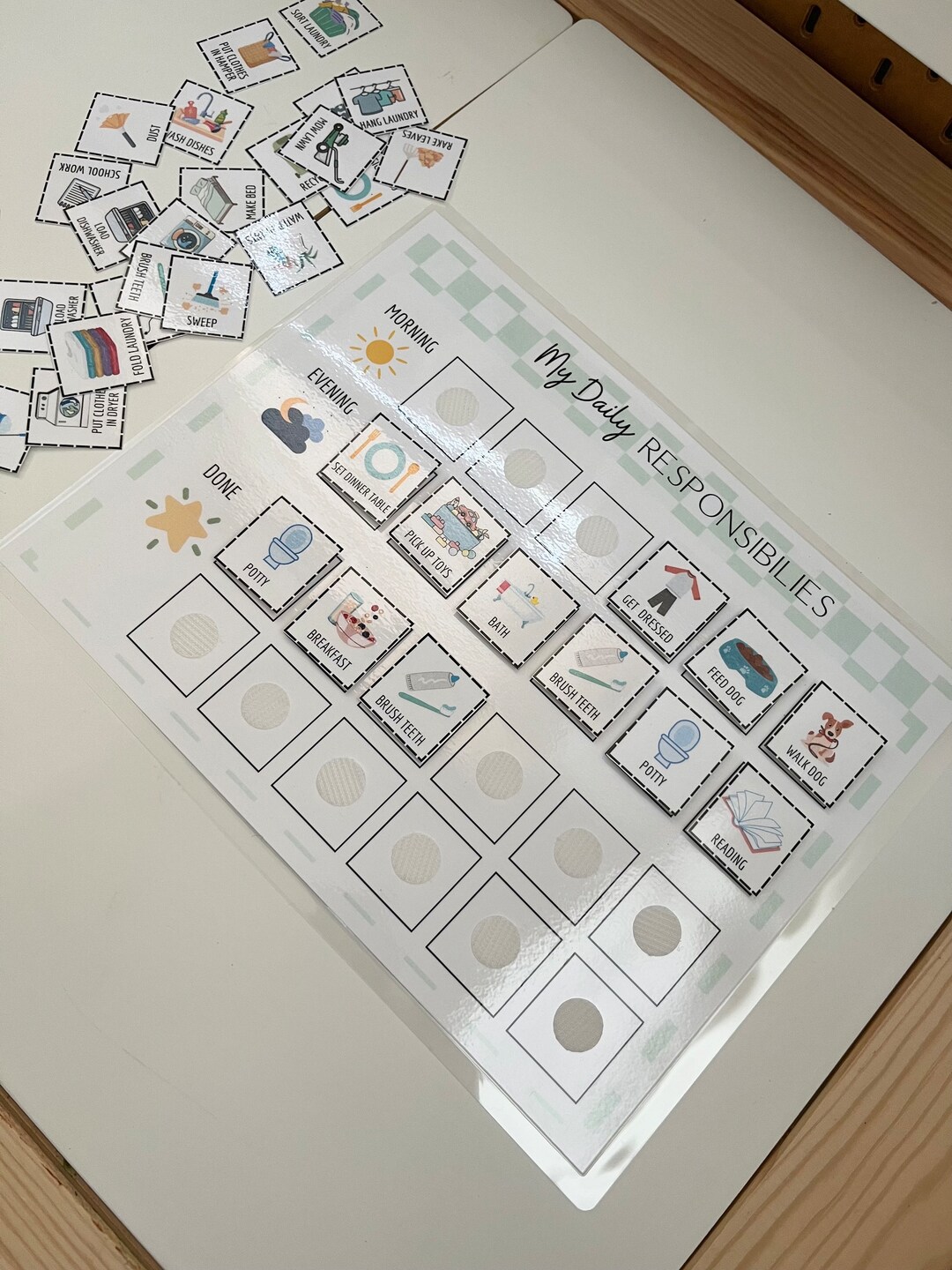 Kids Daily Responsibilities Chart, Printable Daily Routine, Chore Chart ...