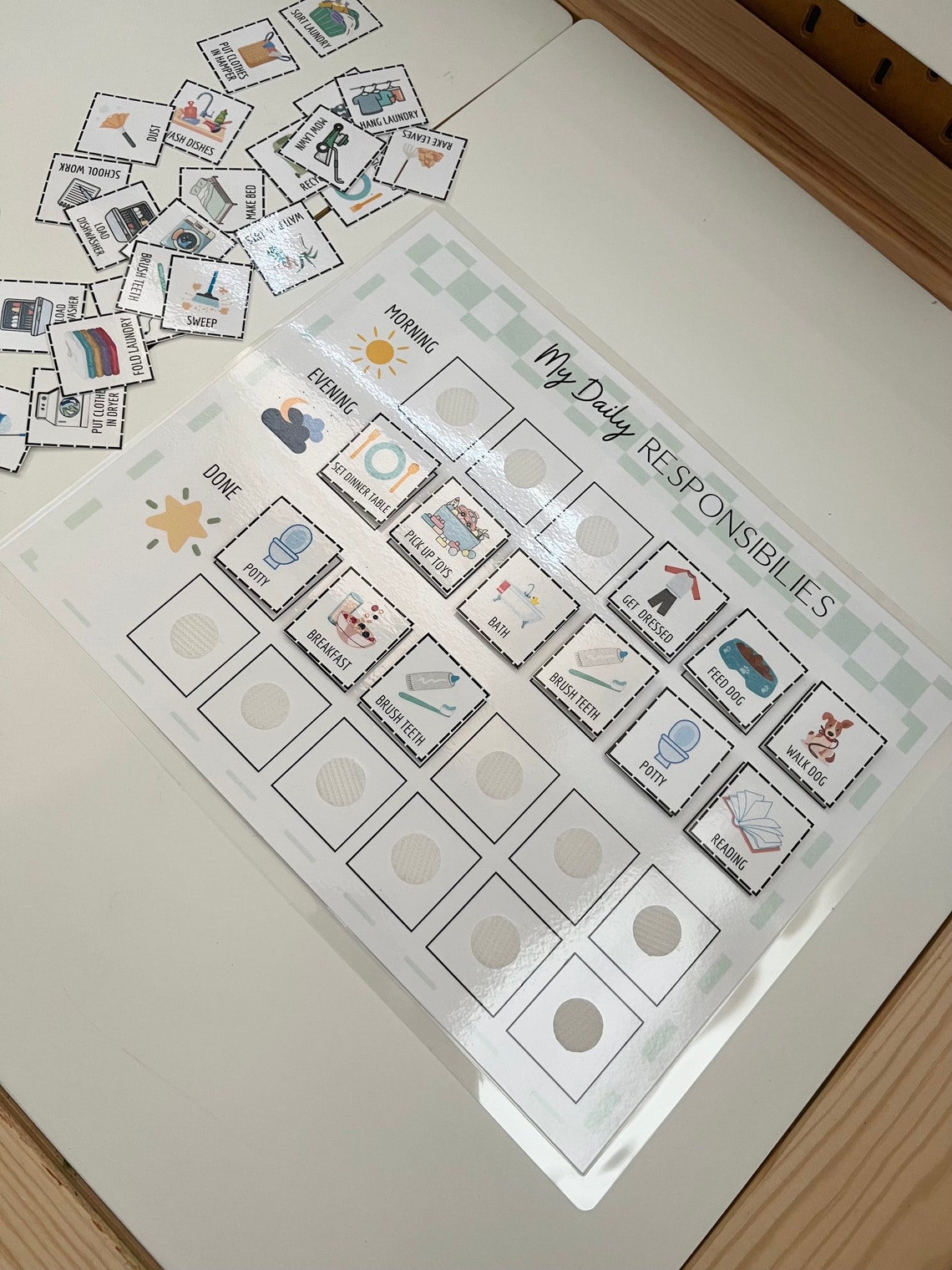 Kids Daily Responsibilities Chart, Printable Daily Routine, Chore Chart ...