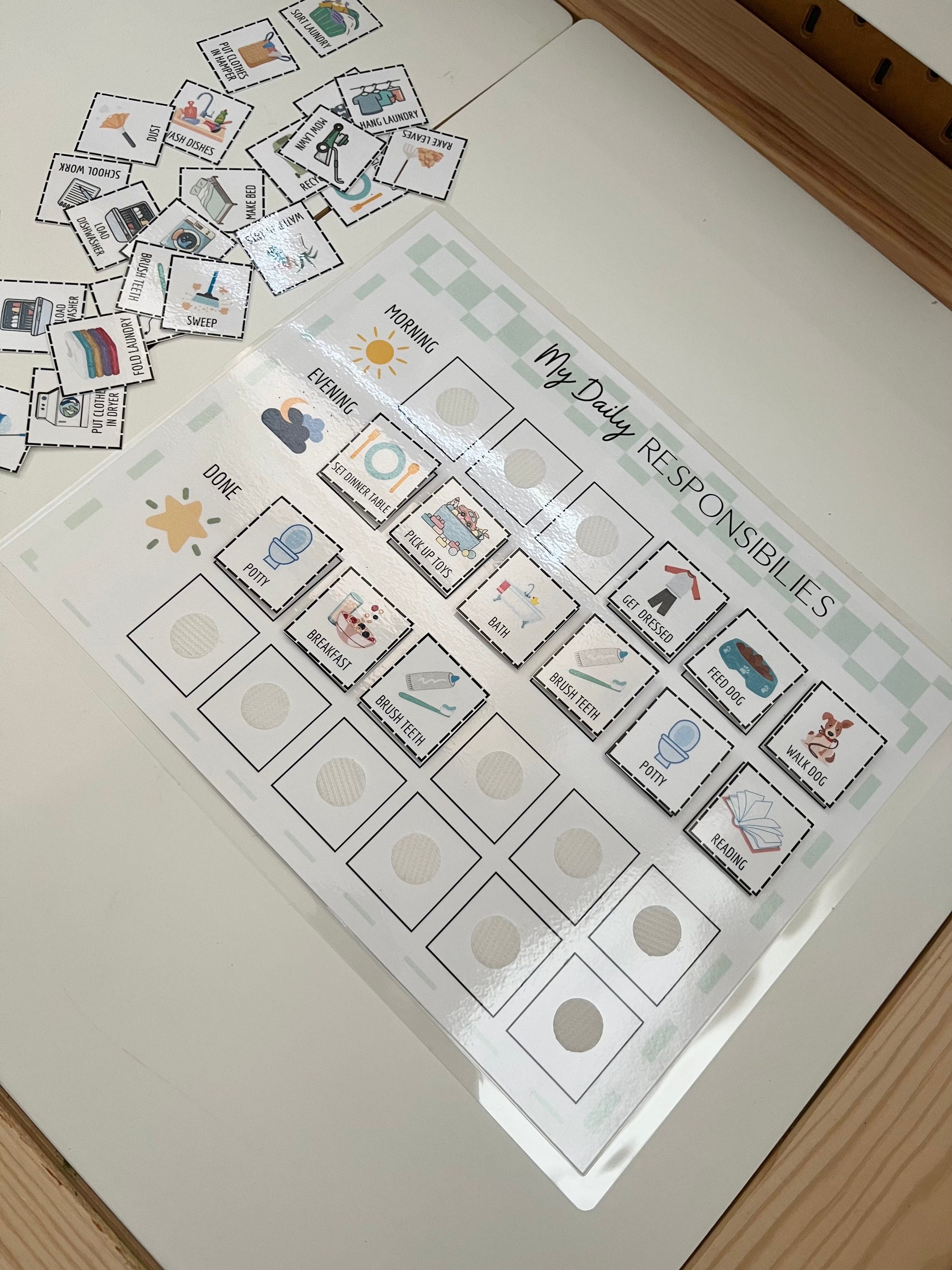 Kids Daily Responsibilities Chart, Printable Daily Routine, Chore Chart ...