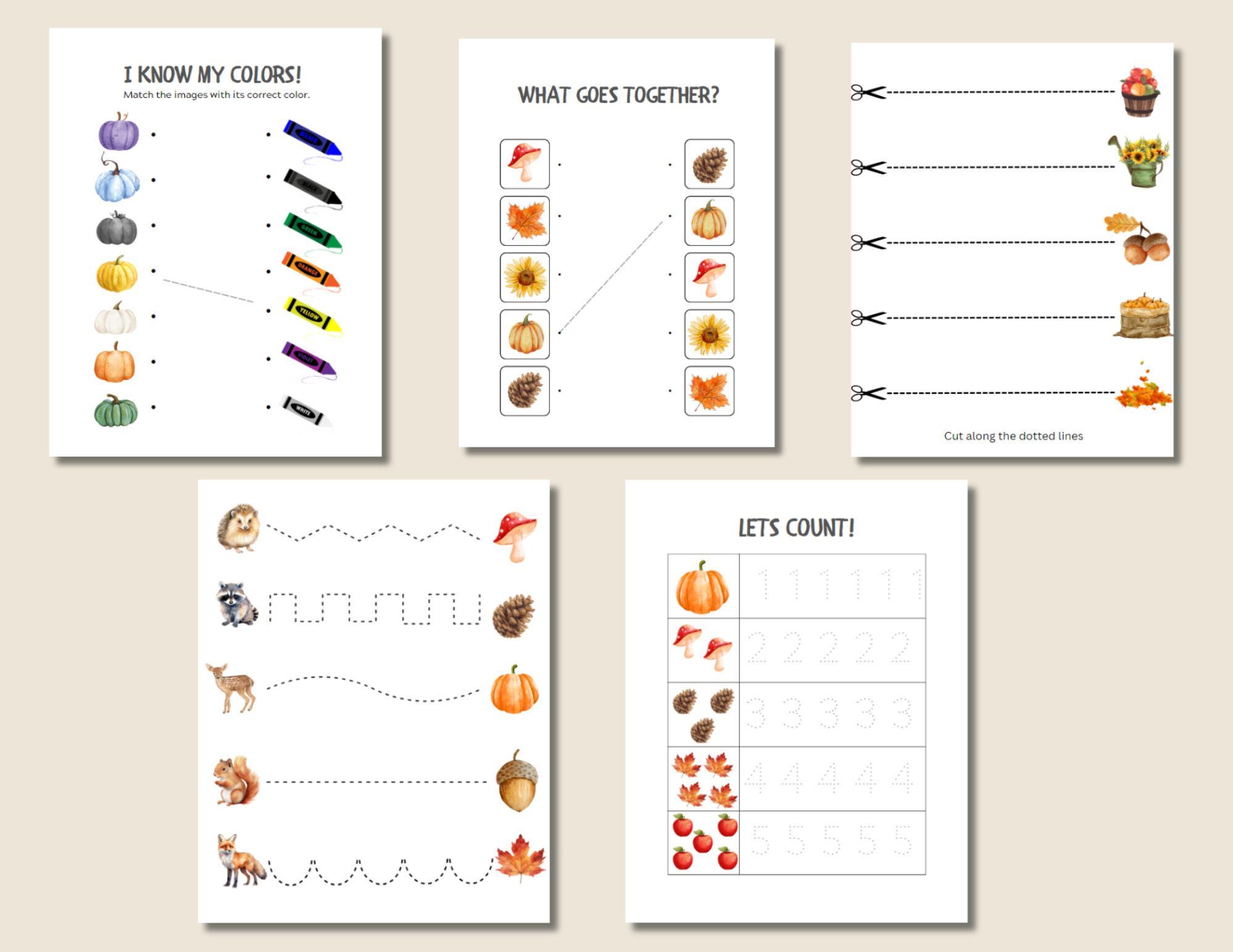 Autumn Activity Pack for Kids, Printable Autumn Bundle, Autumn ...