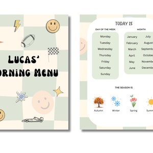 Retro Morning Menu Preschool Homeschool Morning Menu Morning Basket ...