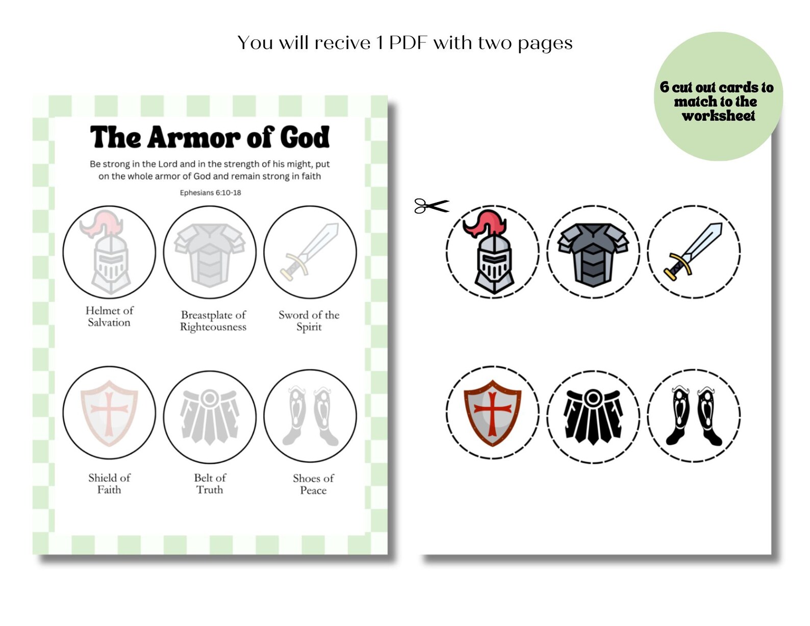 Armor of God Bible Activity, Sunday School Activity, Bible Printable ...