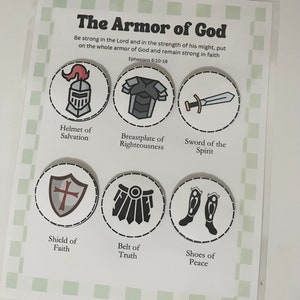 Armor of God Bible Activity, Sunday School Activity, Bible Printable ...