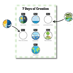 7 Days of Creation Printable, Bible Activity for Kids, Genesis Bible ...