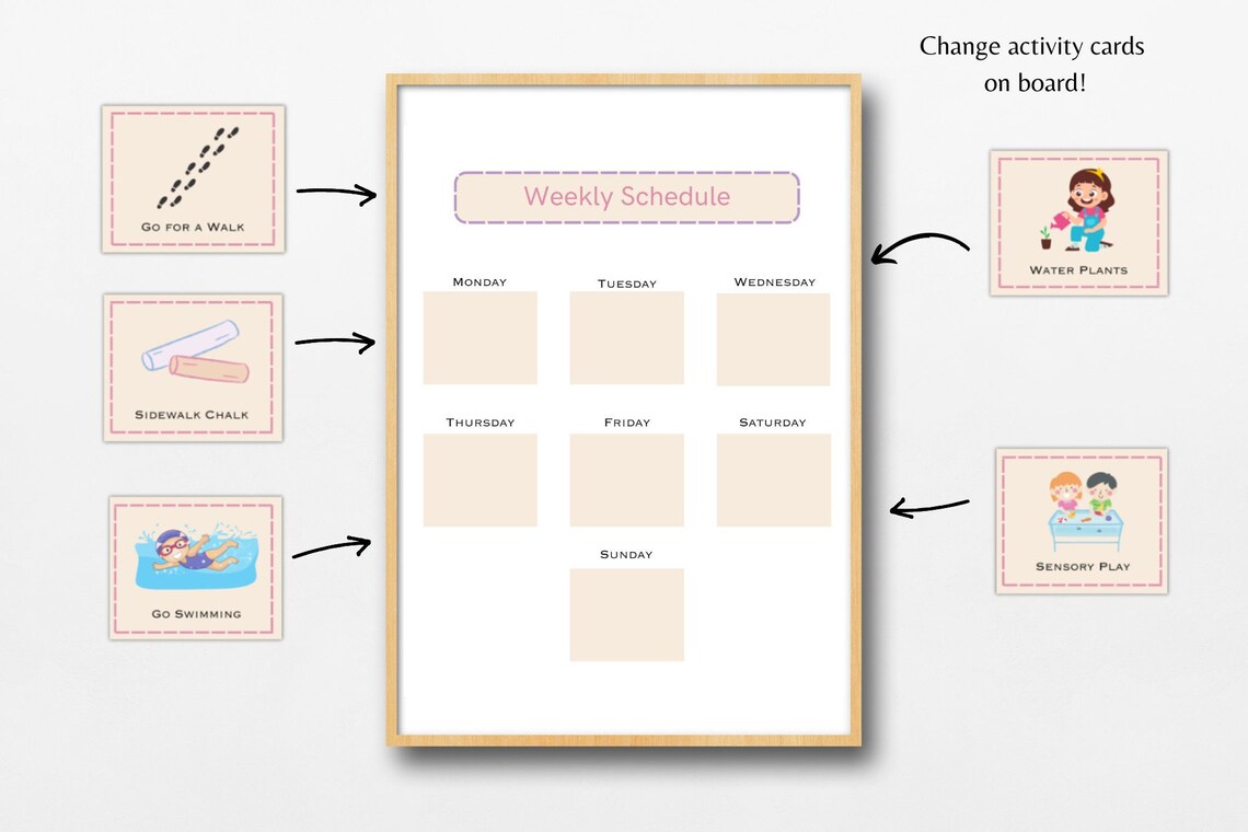 Kids Weekly Planner, Custom Weekly Kids Calendar, Visual Schedule for ...