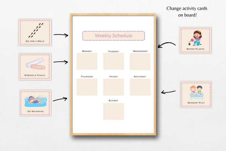 Kids Weekly Planner, Custom Weekly Kids Calendar, Visual Schedule for ...