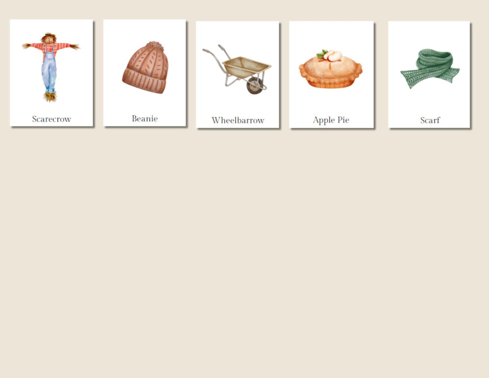 Fall Flashcards Printable, Autumn Flashcards, Nature Cards, Fall ...