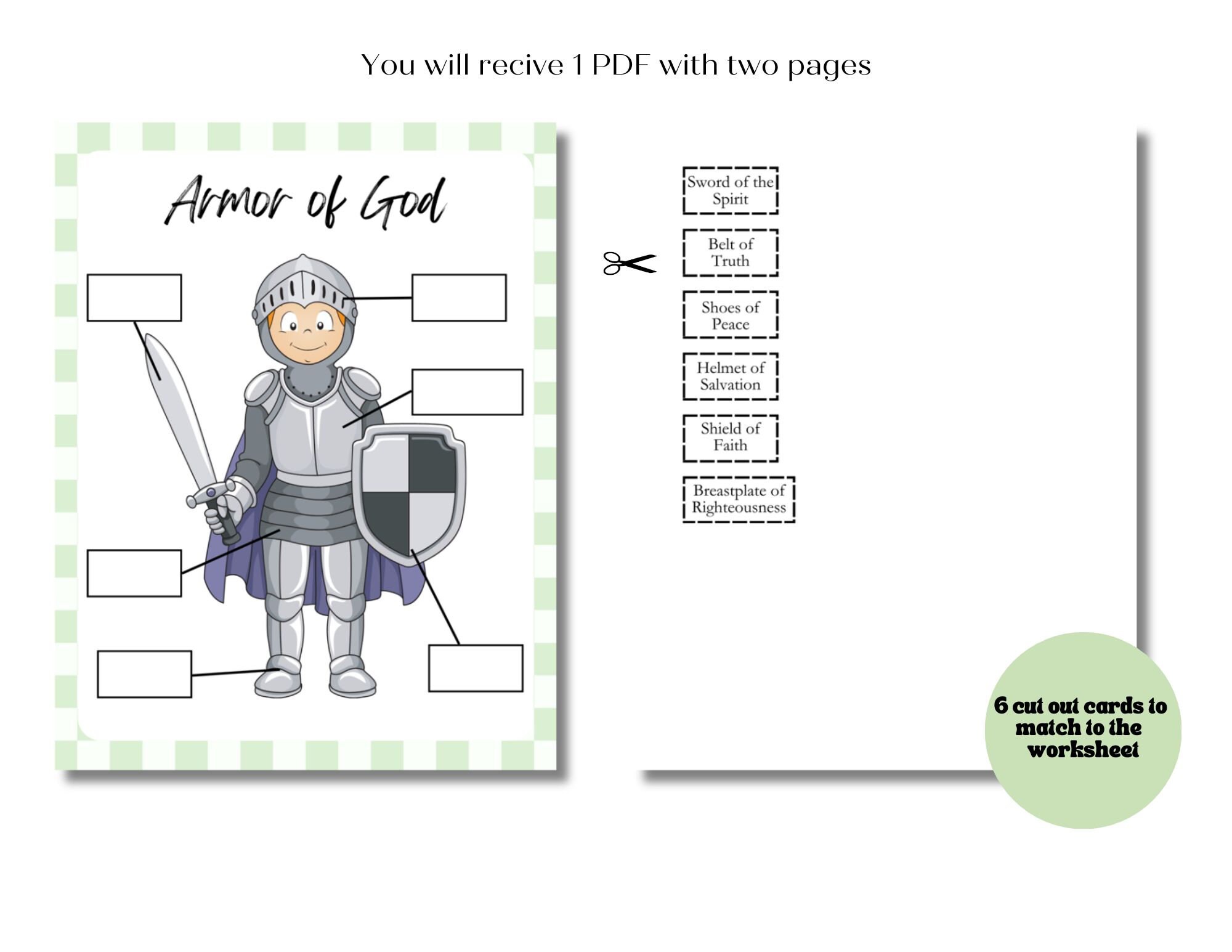 Armor of God Bible Activity, Sunday School Activity, Bible Printable ...