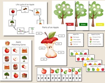 Apple Activity Pack for Kids, Printable Learning Bundle, Apple ...