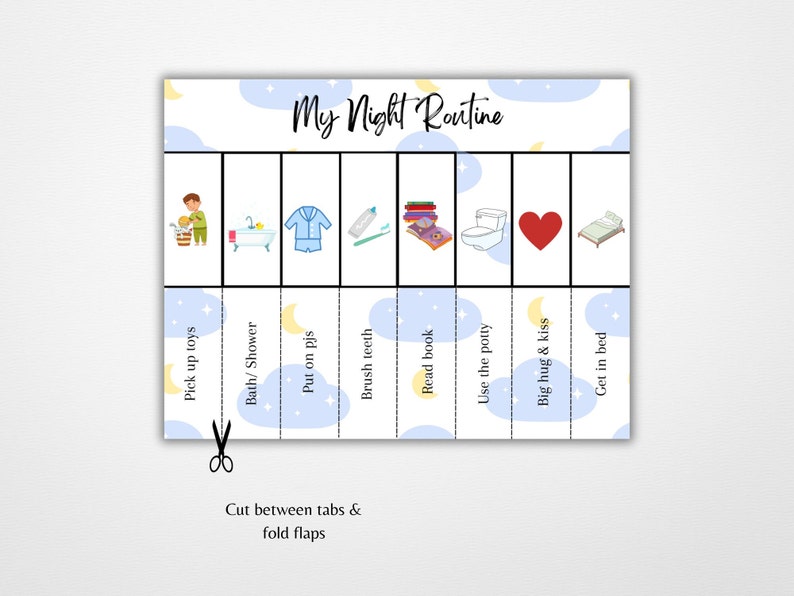 Boys Morning & Evening Routine Chart Planning Toddler Bedtime - Etsy