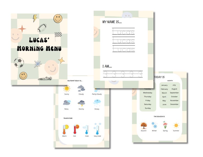 Retro Morning Menu | Preschool | Homeschool Morning Menu | Morning ...