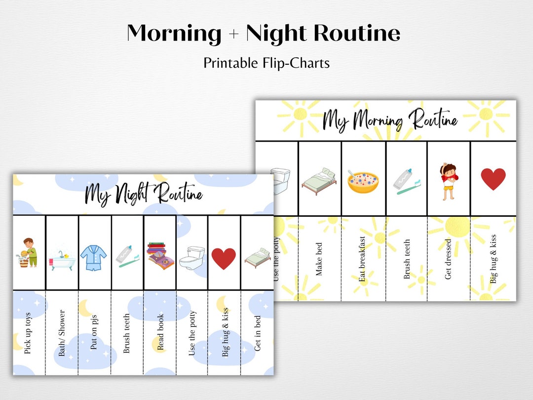 Boys Morning & Evening Routine Chart Planning Toddler Bedtime - Etsy