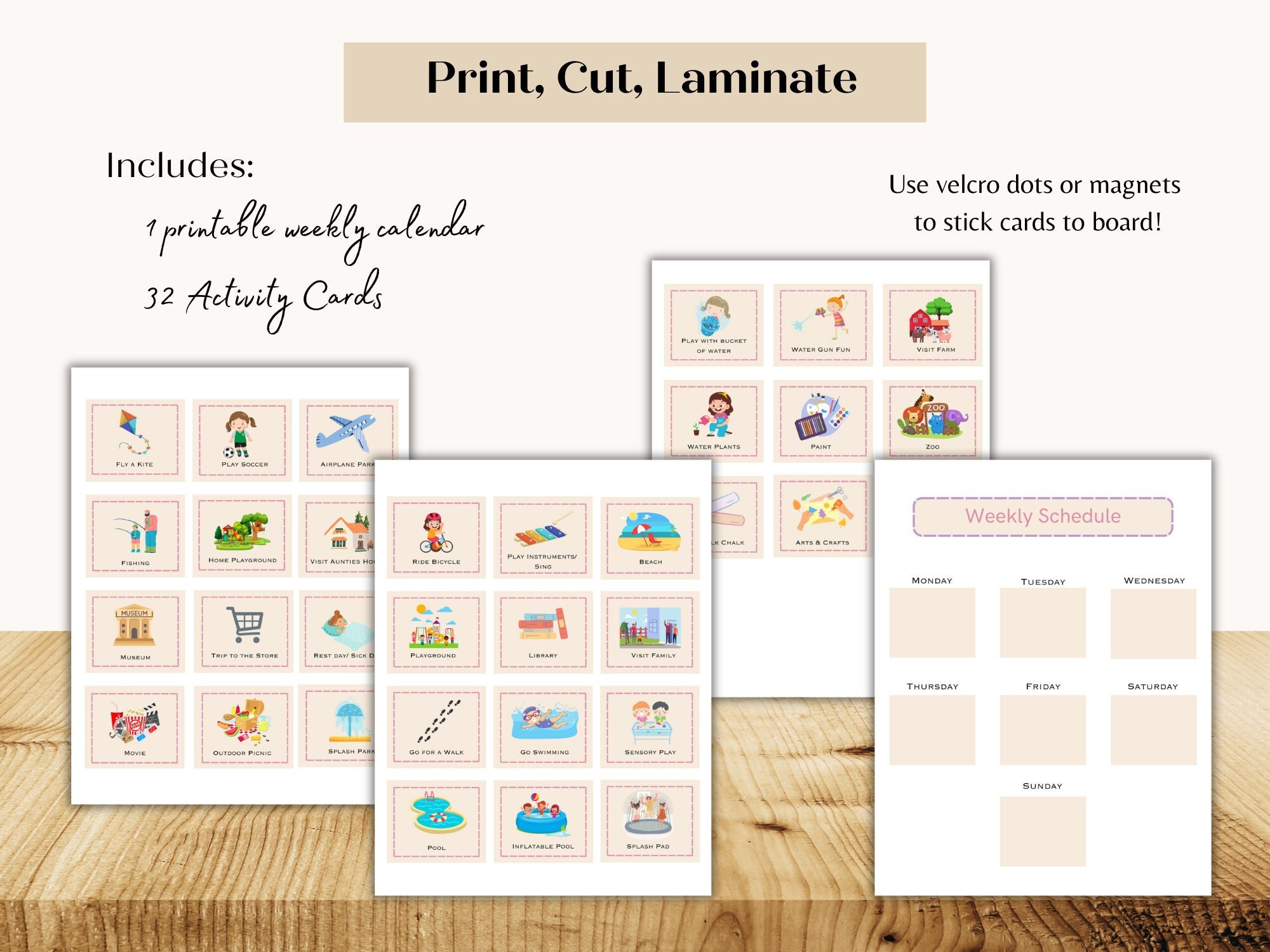 Kids Weekly Planner, Custom Weekly Kids Calendar, Visual Schedule for ...