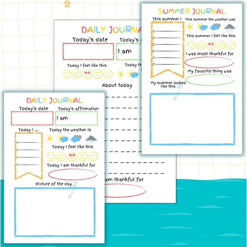 My Summer Journal Printable PDF Daily Journal and Diary for Kids Kids ...