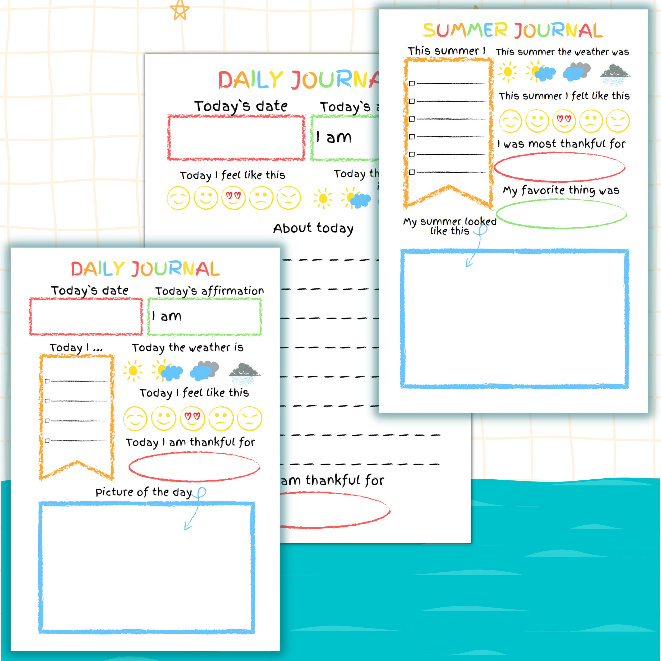 My Summer Journal Printable PDF Daily Journal and Diary for Kids Kids ...