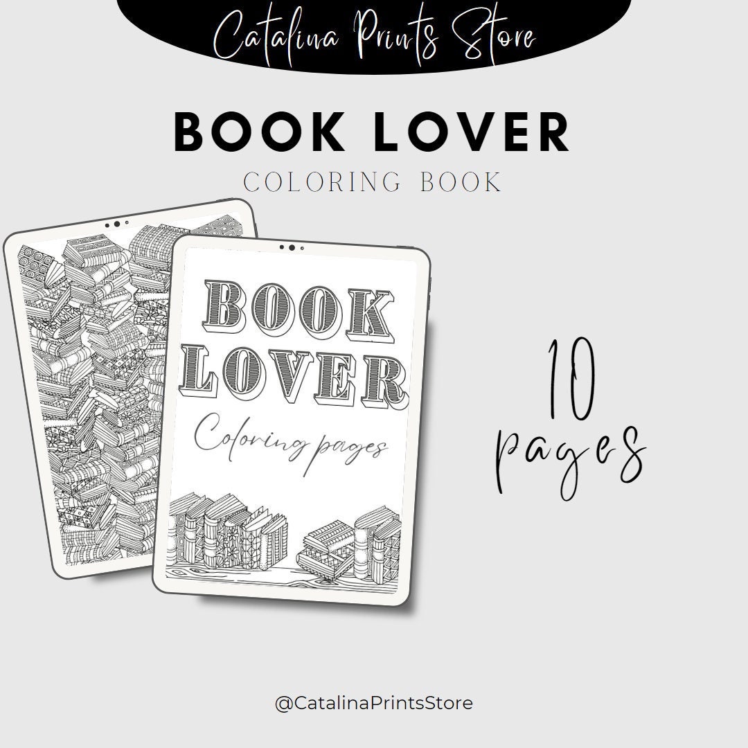 Book Lover Coloring Book | Adult Coloring Book | Coloring Pages | Books ...