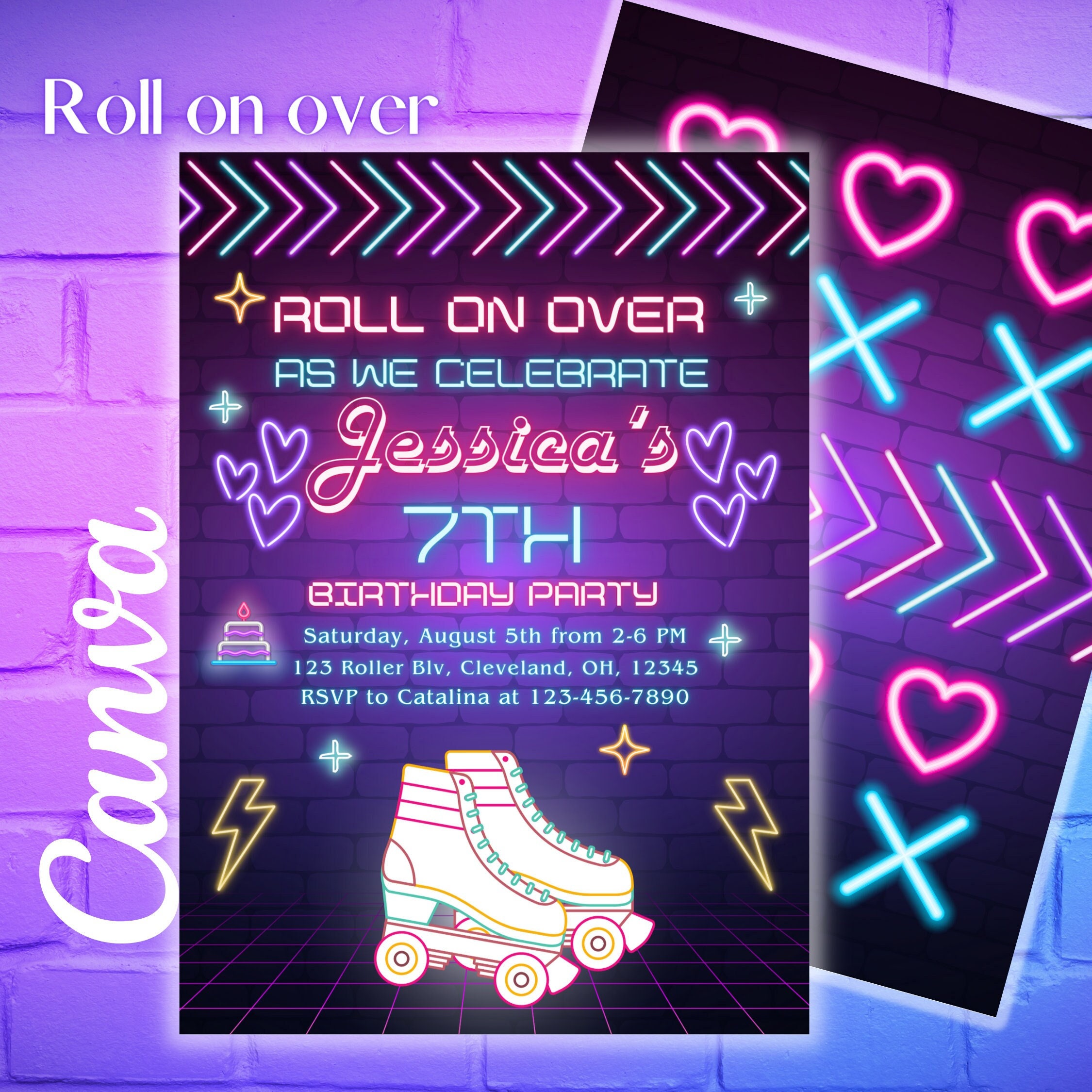 Roller Skating Birthday Invitation Instant Download Roller Skate ...