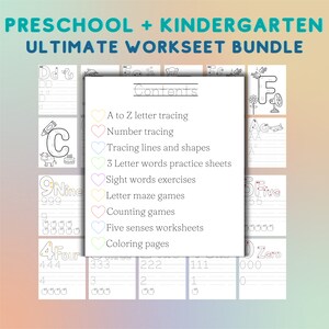 200 Preschool and Kindergarten Workbook Activity Worksheets Coloring ...