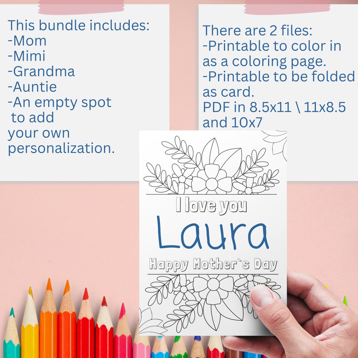 Make Your Own Mothers Day Card Printable Mothers Day Card for Kids Card ...