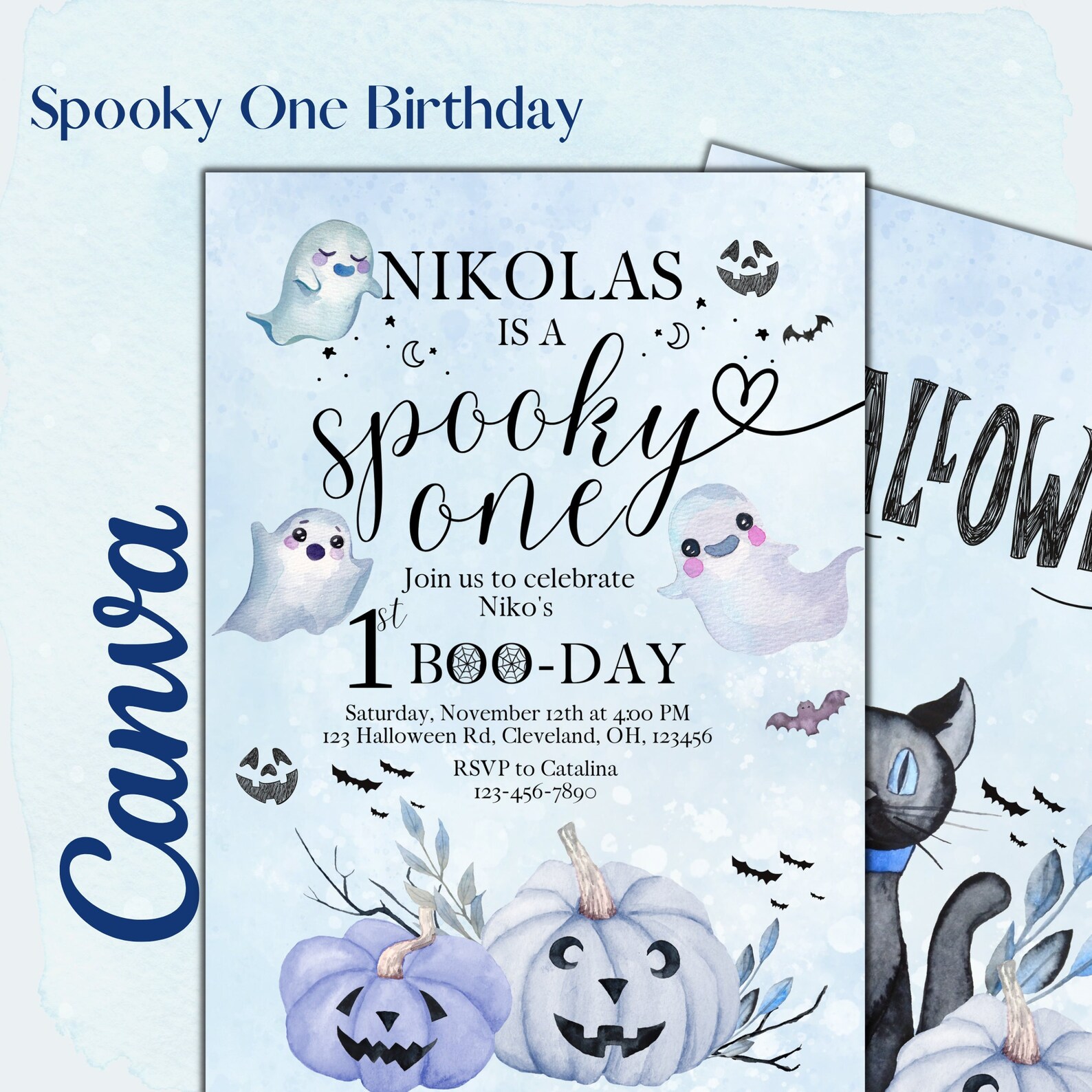 Spooky One Halloween Birthday Invitation 1st Birthday Invitation First ...