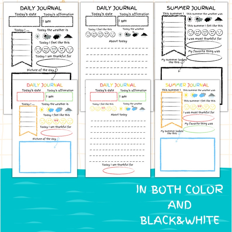 My Summer Journal Printable PDF Daily Journal and Diary for Kids Kids ...