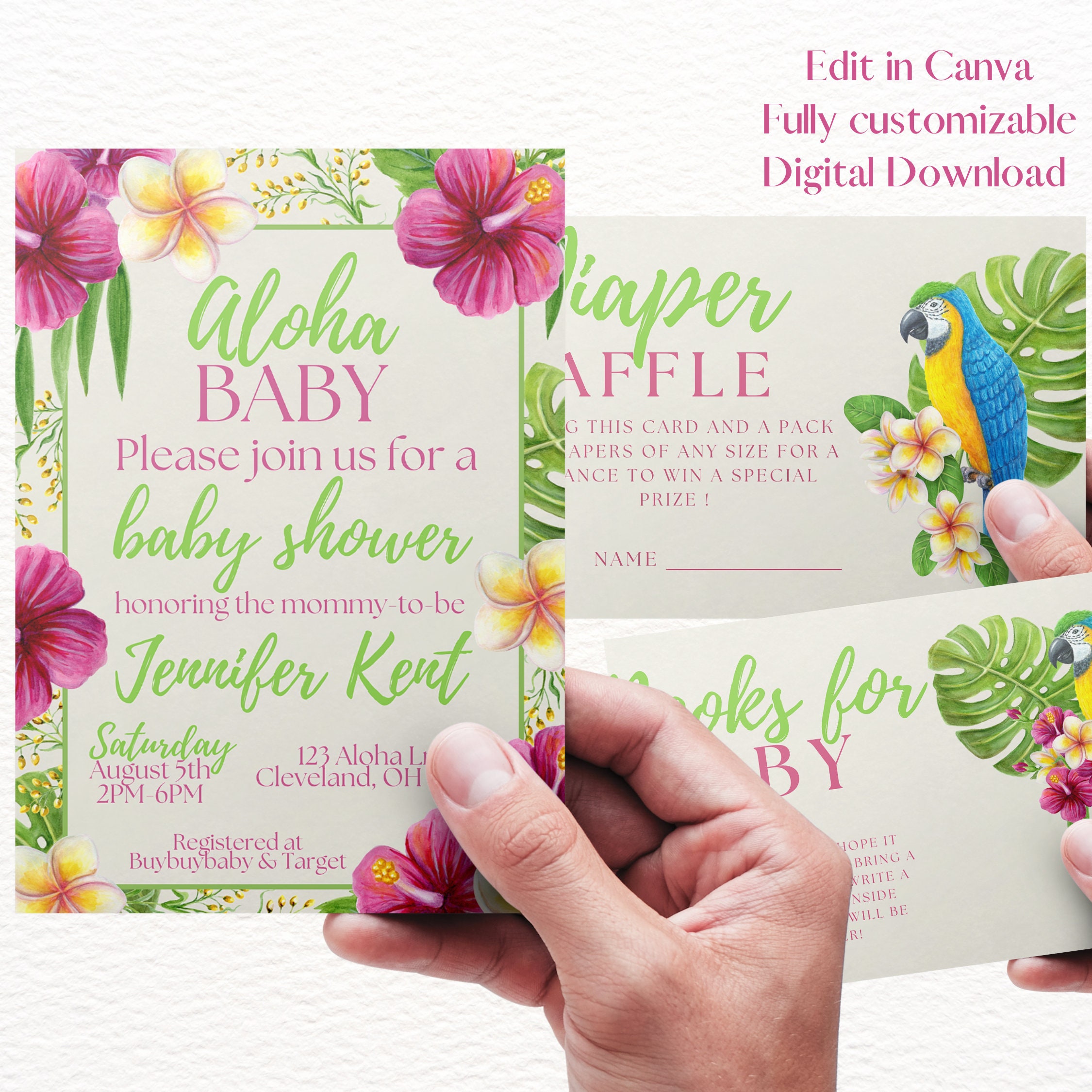 Aloha Baby Shower Bundle Tropical Hawaiian Hawaiian Theme - Etsy