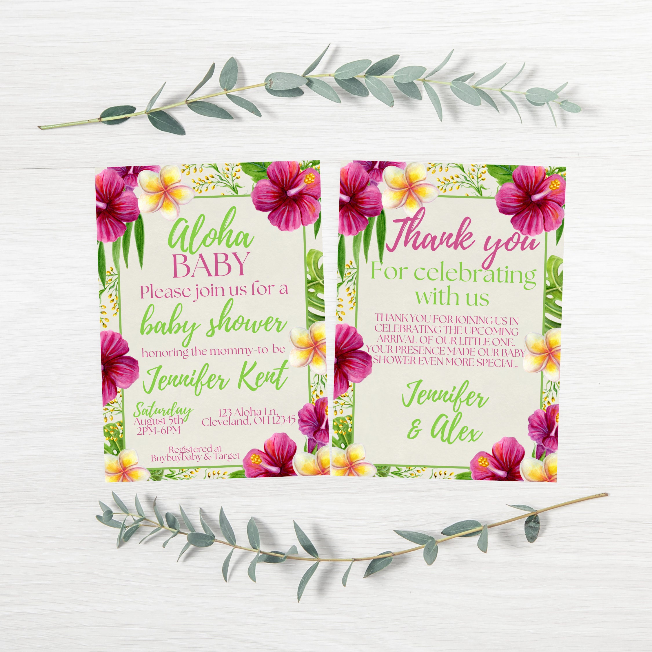 Aloha Baby Shower Bundle Tropical Hawaiian Hawaiian Theme - Etsy