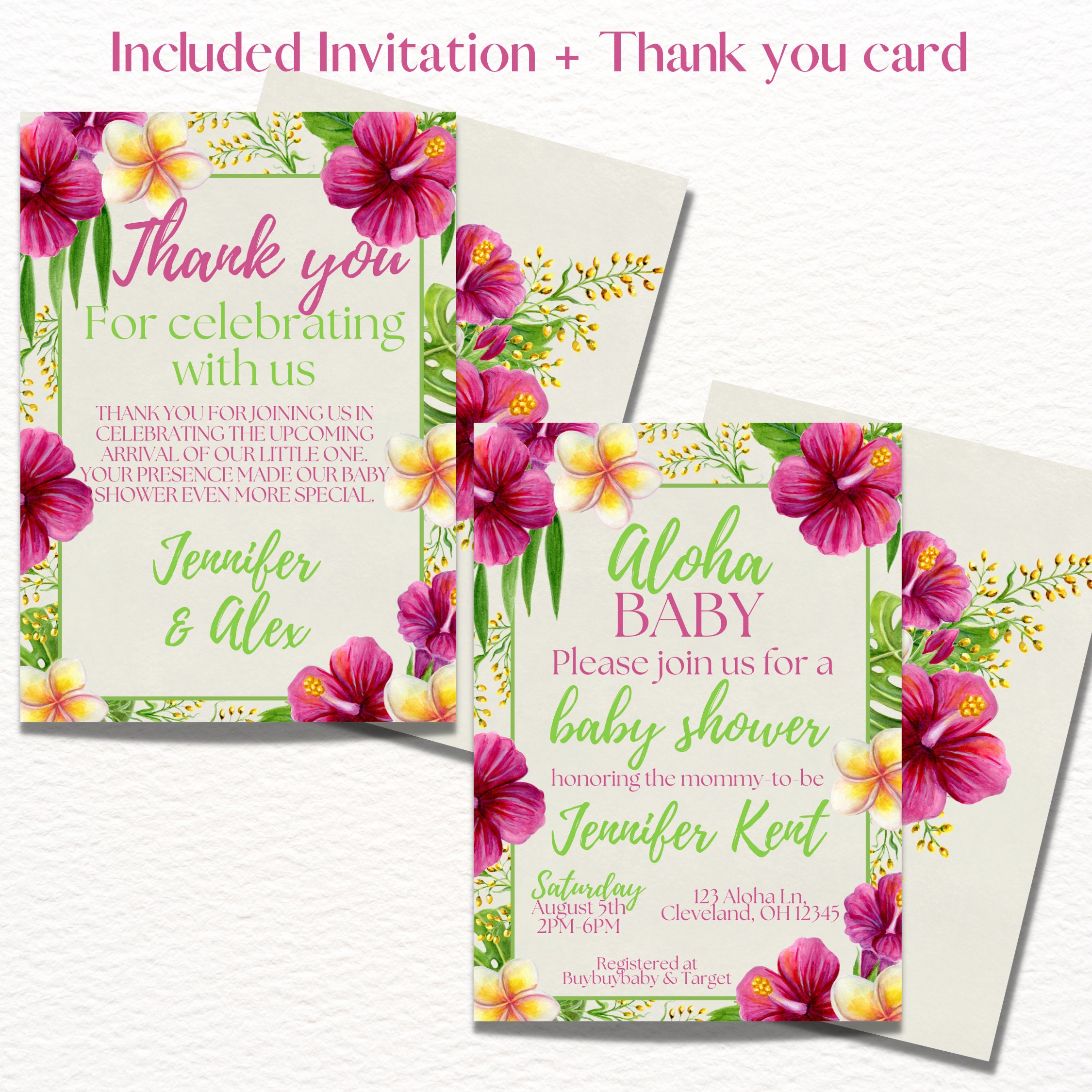 Aloha Baby Shower Bundle Tropical Hawaiian Hawaiian Theme - Etsy