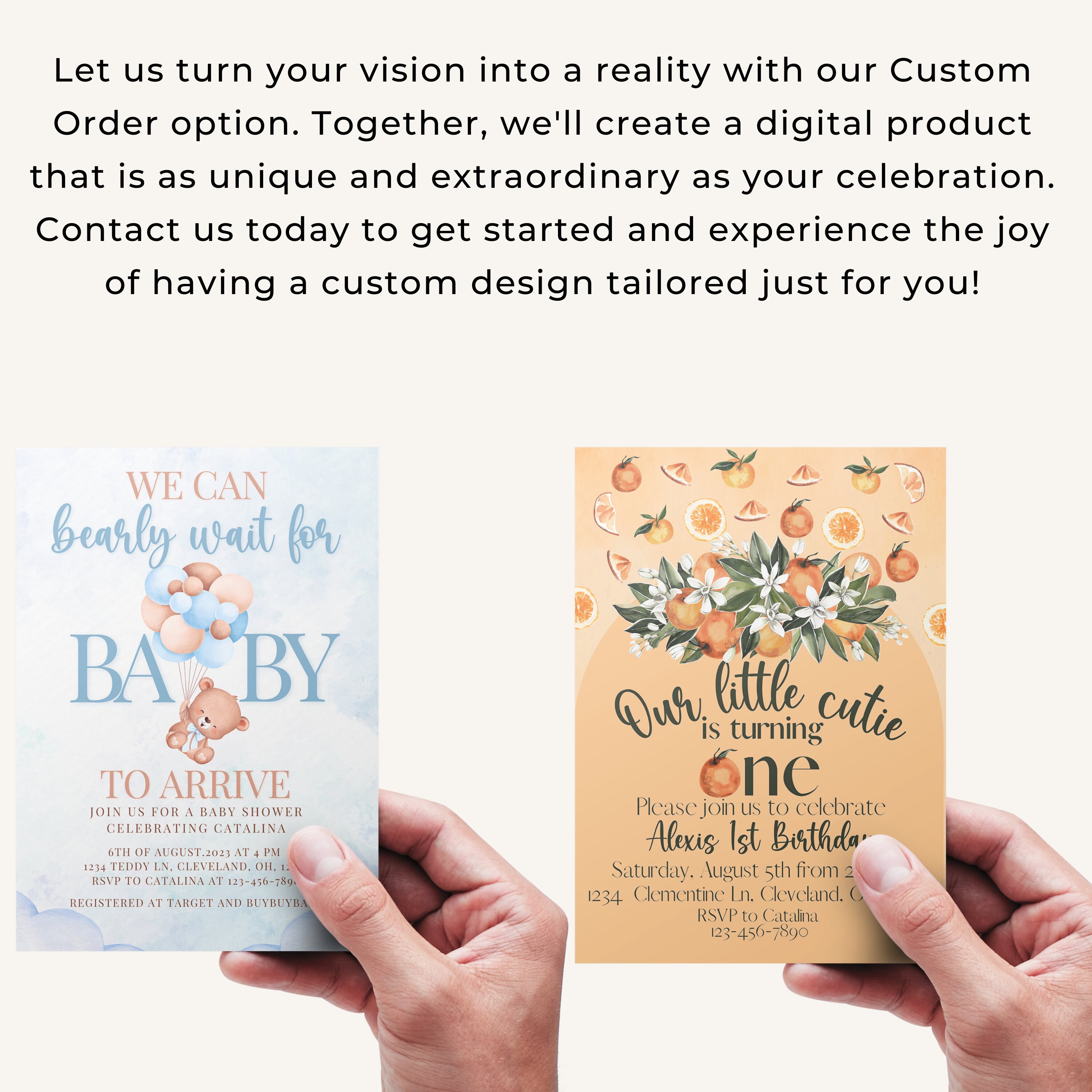 Customized Invitations and Party Printable Bring Your Vision - Etsy