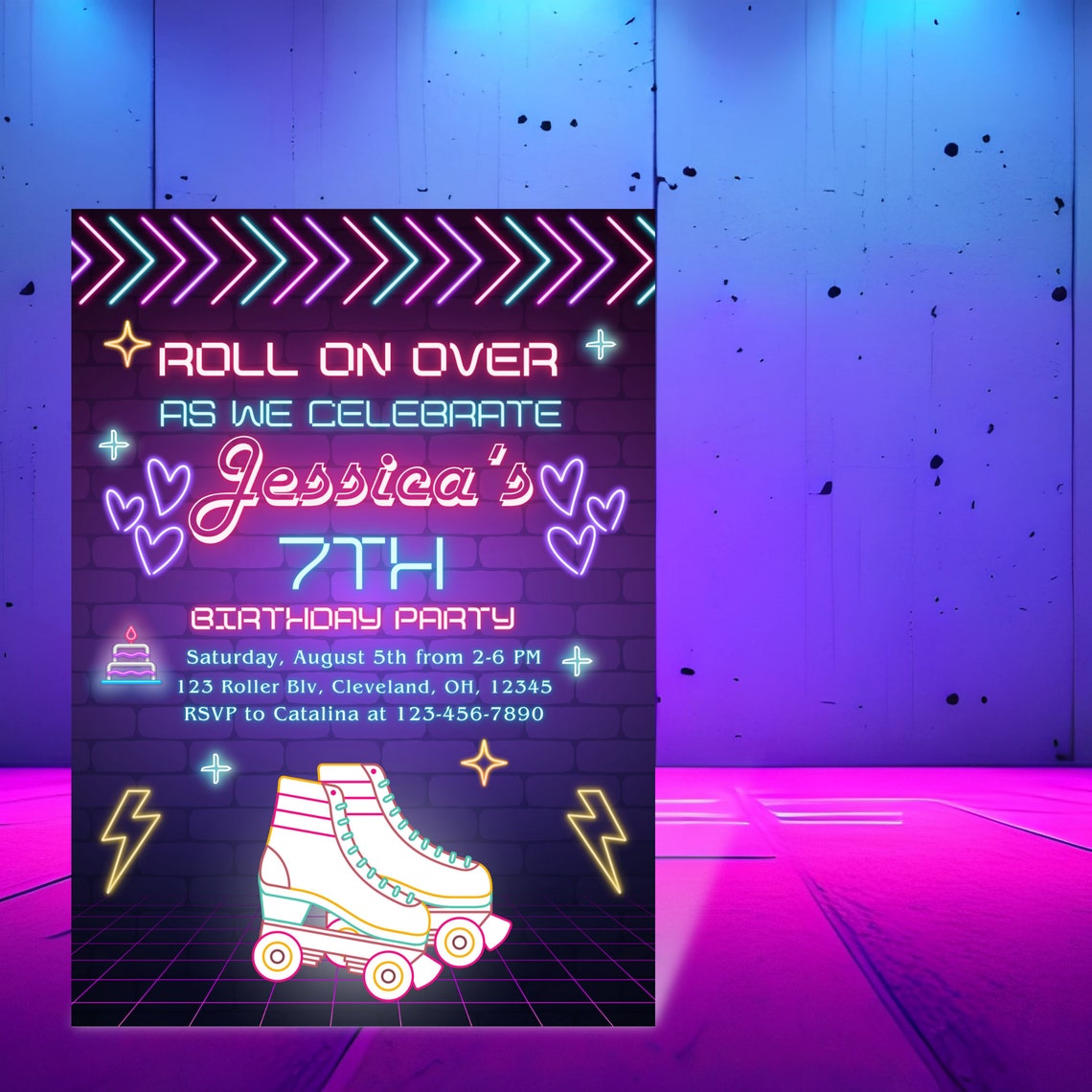 Roller Skating Birthday Invitation Instant Download Roller Skate ...