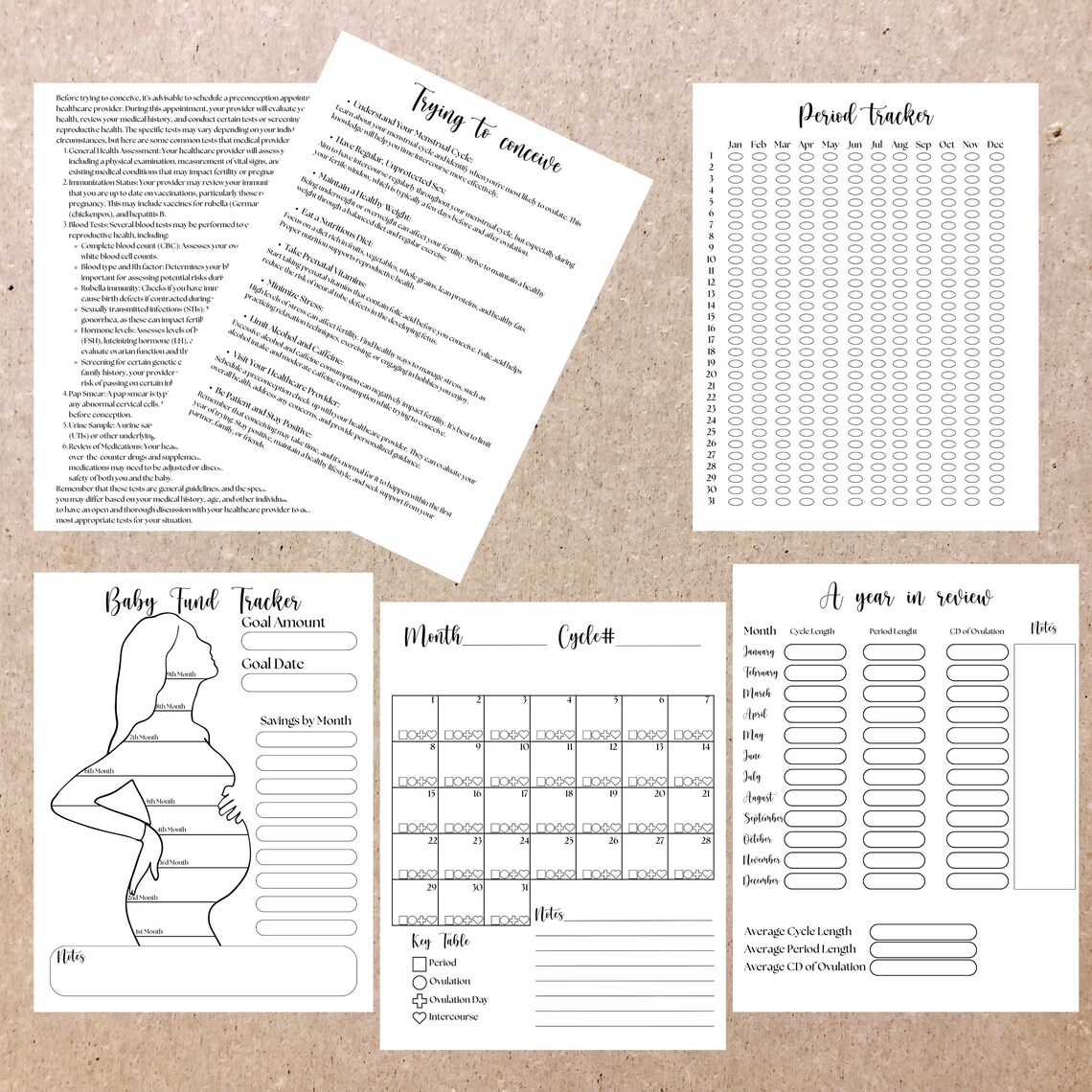 Fertility Planner and TTC Journal Digital and Printable Printable ...