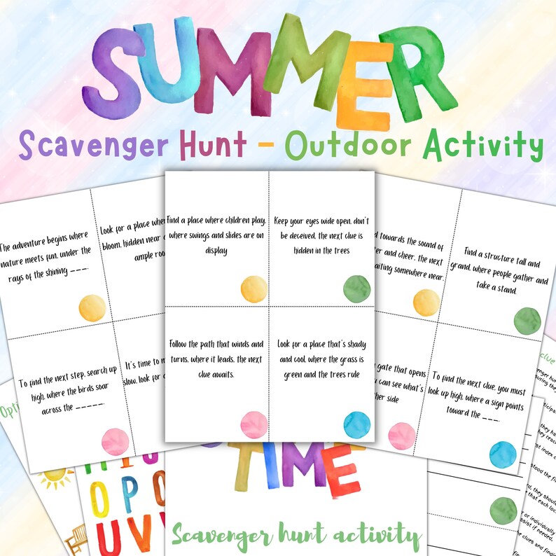 Ultimate Outdoor Treasure Hunt Scavenger Hunt Summer Activity Outdoor ...