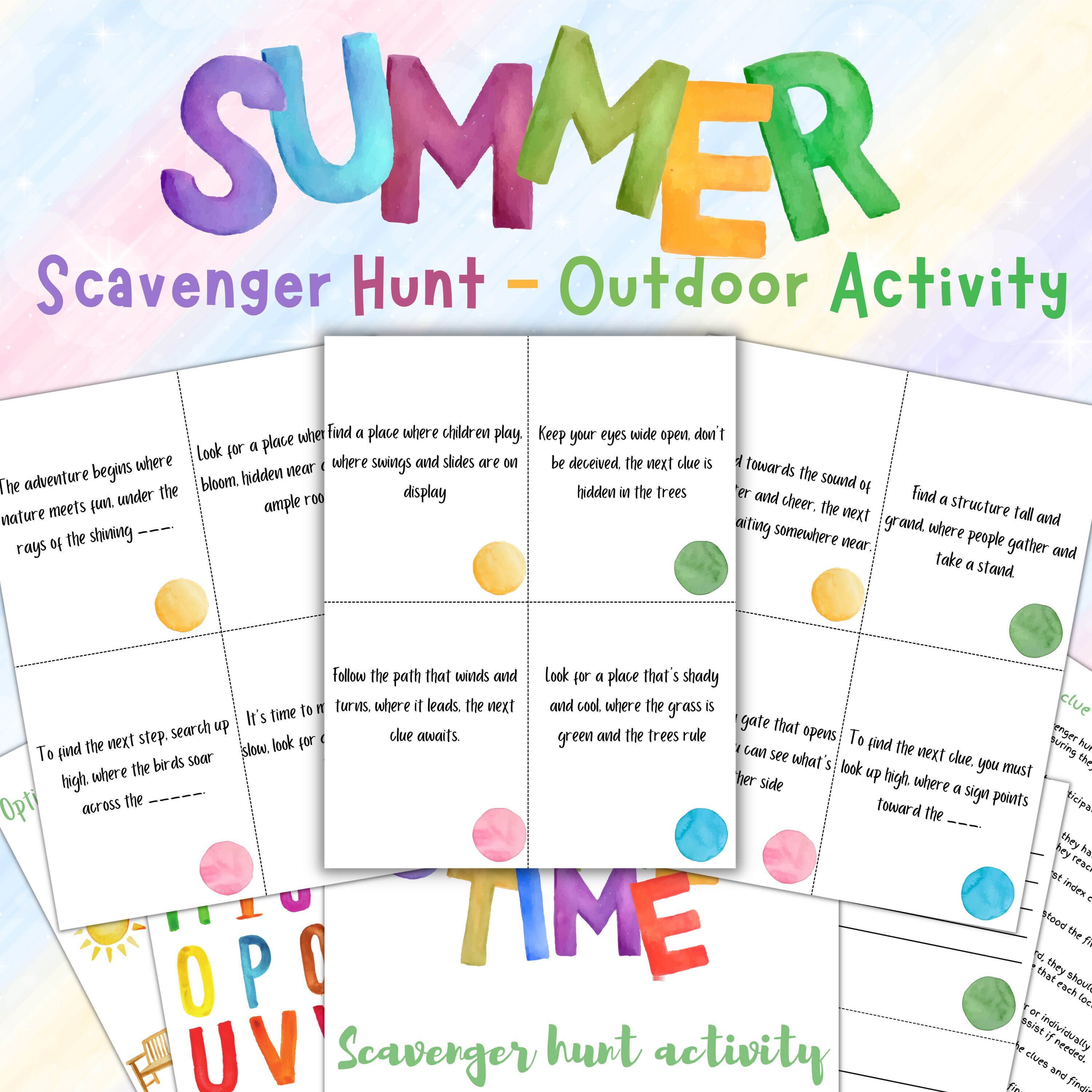 Ultimate Outdoor Treasure Hunt Scavenger Hunt Summer Activity Outdoor ...