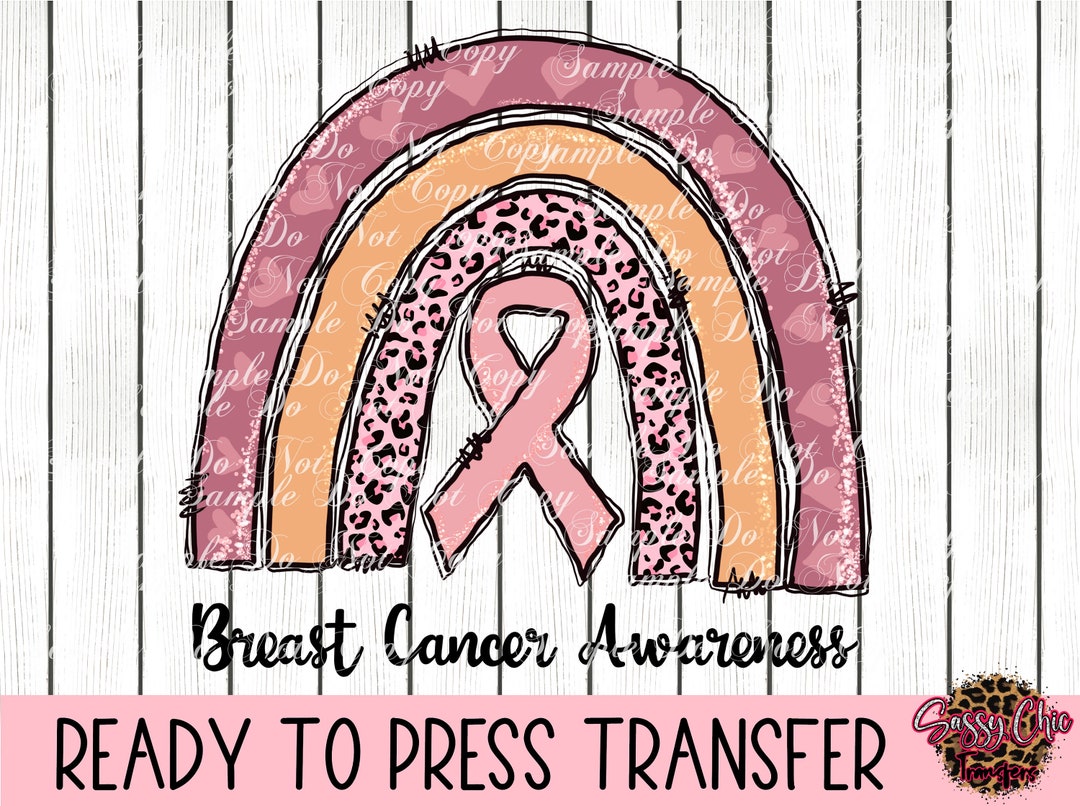Breast Cancer Awareness Rainbow | Ready to Press Sublimation Transfer ...