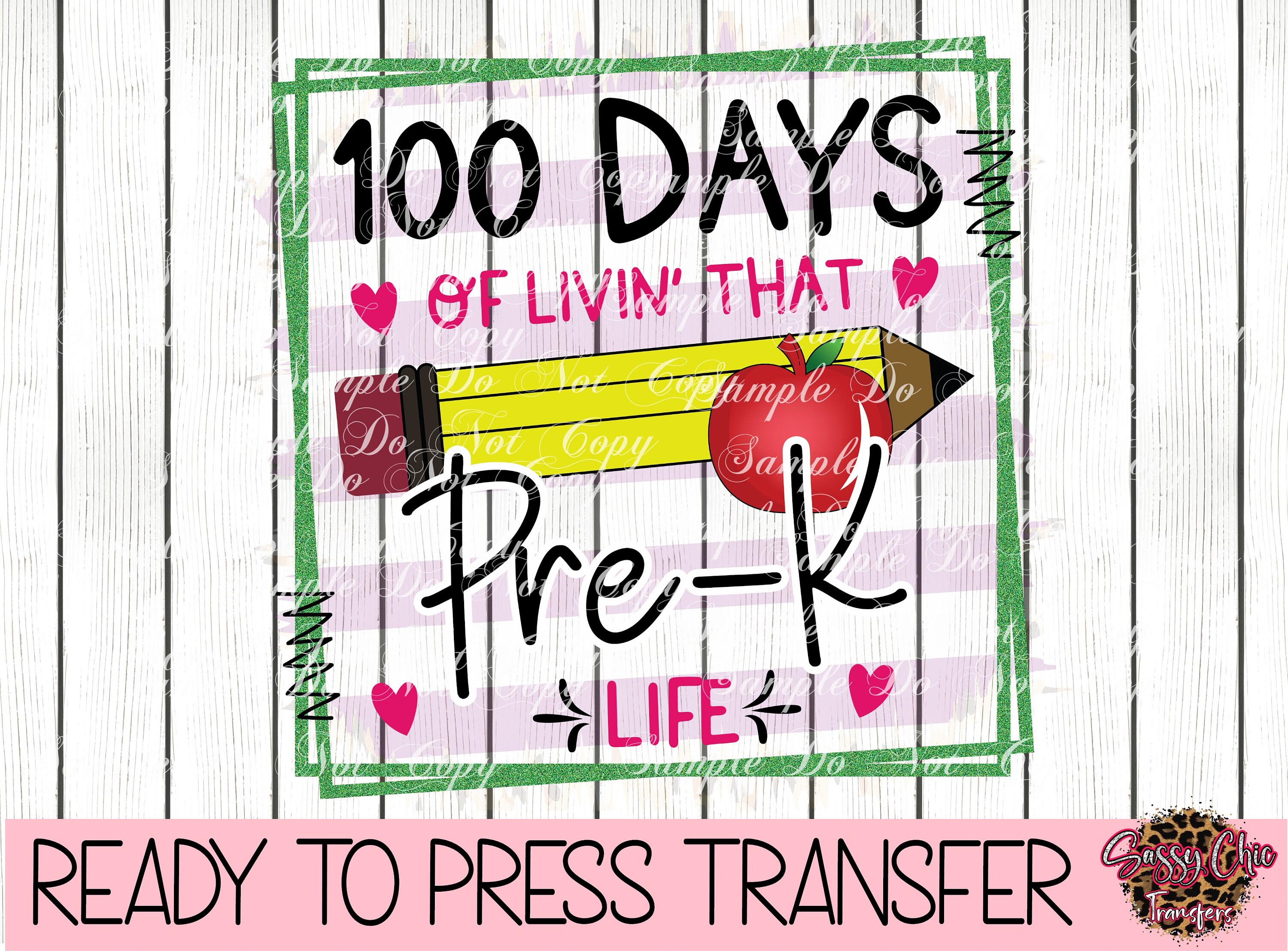 100 Days of Livin' That Pre-k Life Ready to Press - Etsy