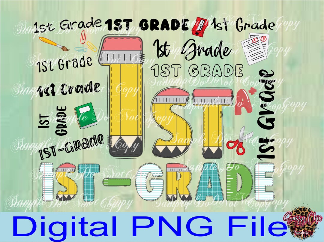 1st Grade | Digital Download | PNG File |high Resolution | Sublimation ...