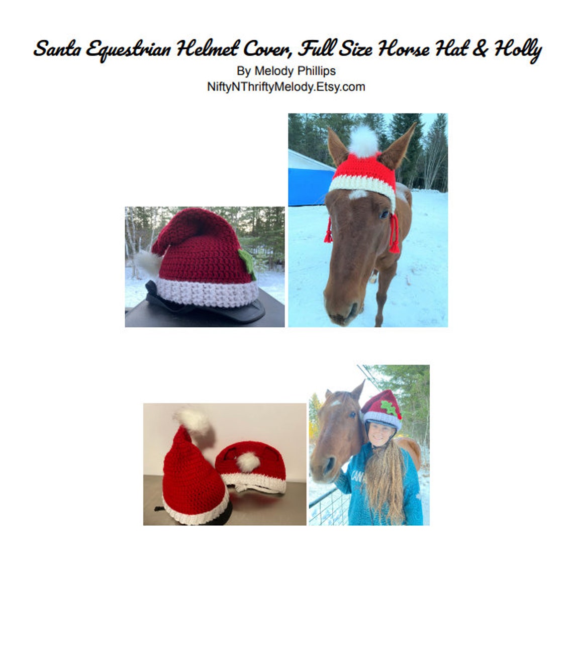 Crochet PATTERN Helmet/hat Cover Horse Hat and Holly. - Etsy