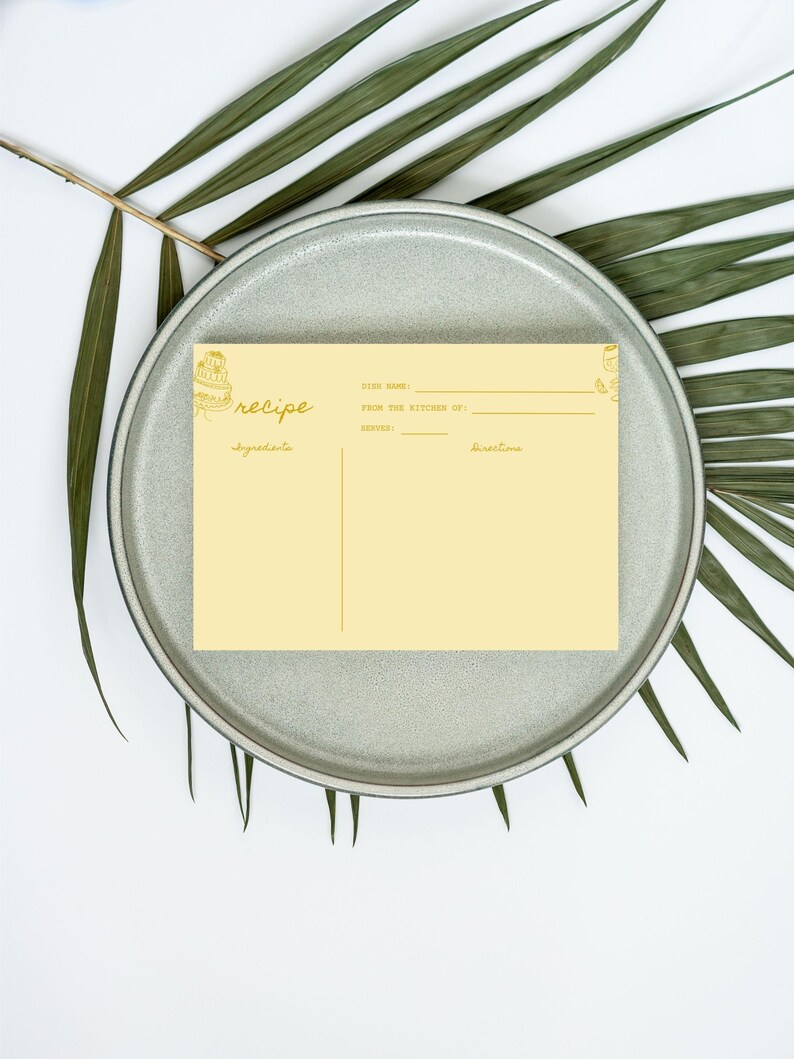 Printable Recipe Cards - Etsy