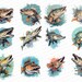 Fishing Graphics. Pike Pattern for a T-shirt and Mug. Angler Set Png ...