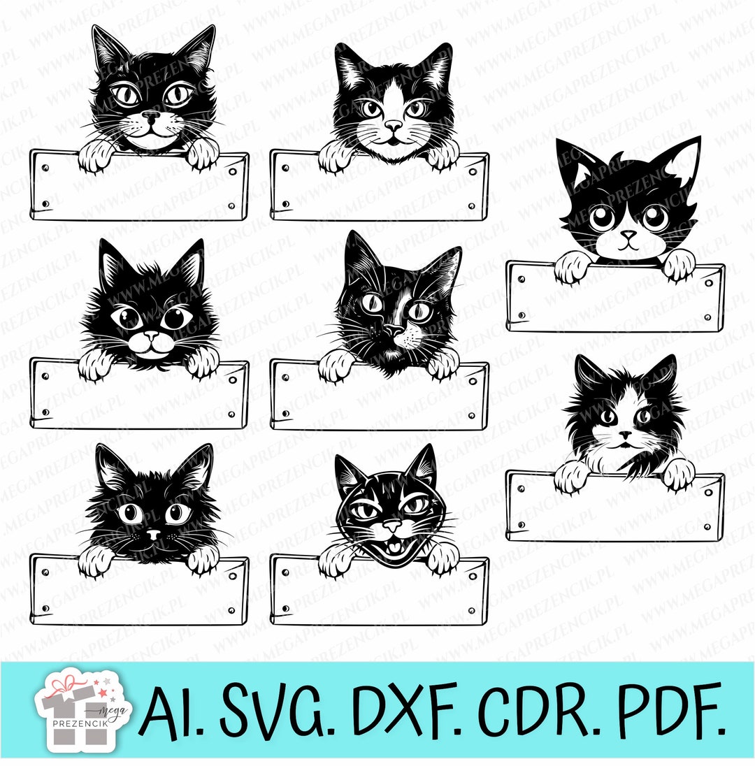 Cat Svg, Kittens Svg, Cat Portrait Clipart, Cute Cat Svg, Cat Head Svg ...