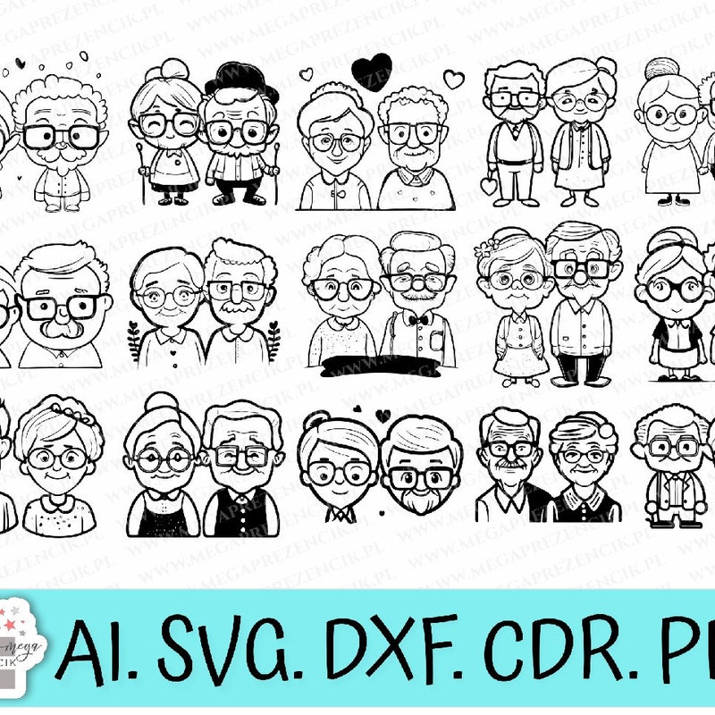 Oma und opa clipart - Etsy.de