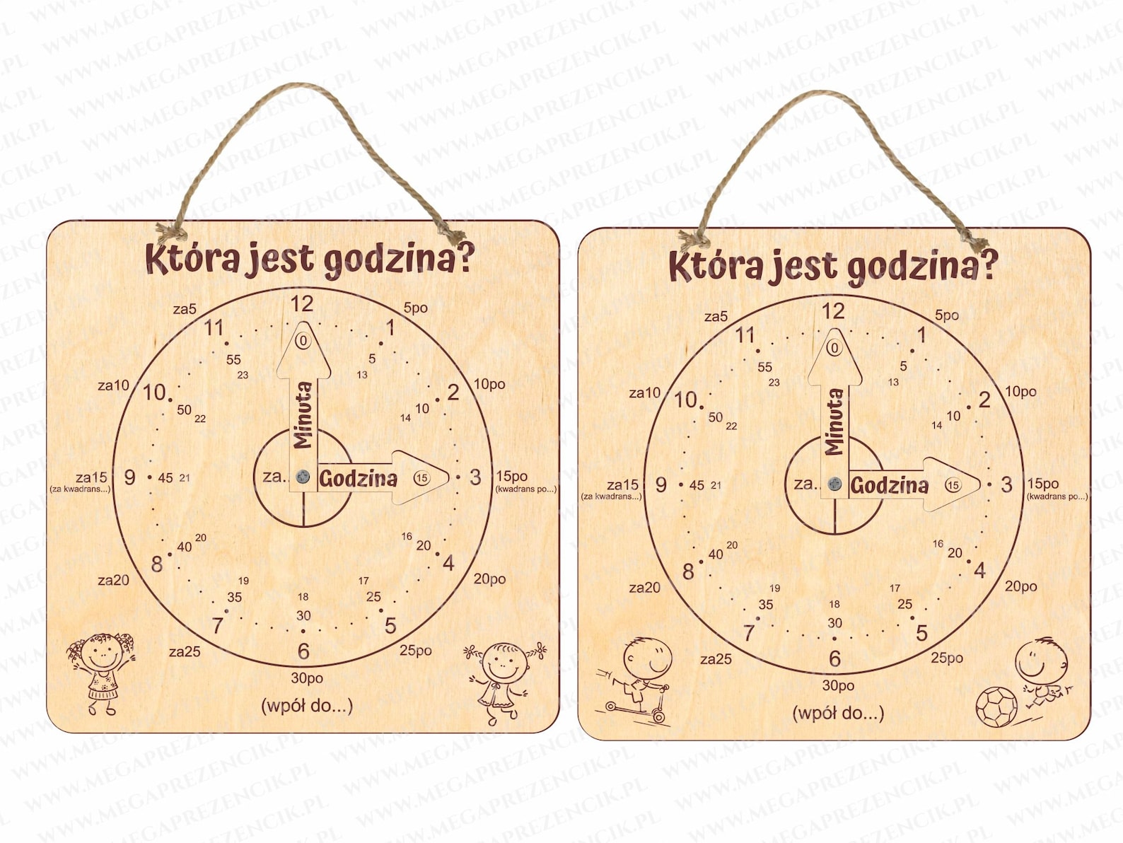 Educational Clock for Learning for a Child. Hanging Clock and Standing ...