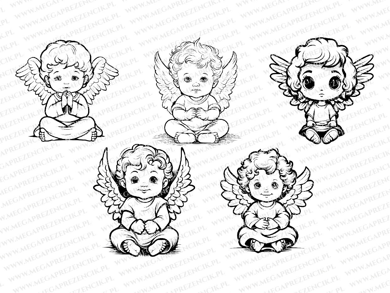 Angels Vector Art Kids Angels Svg Angel Boy Svg Angel Girl - Etsy