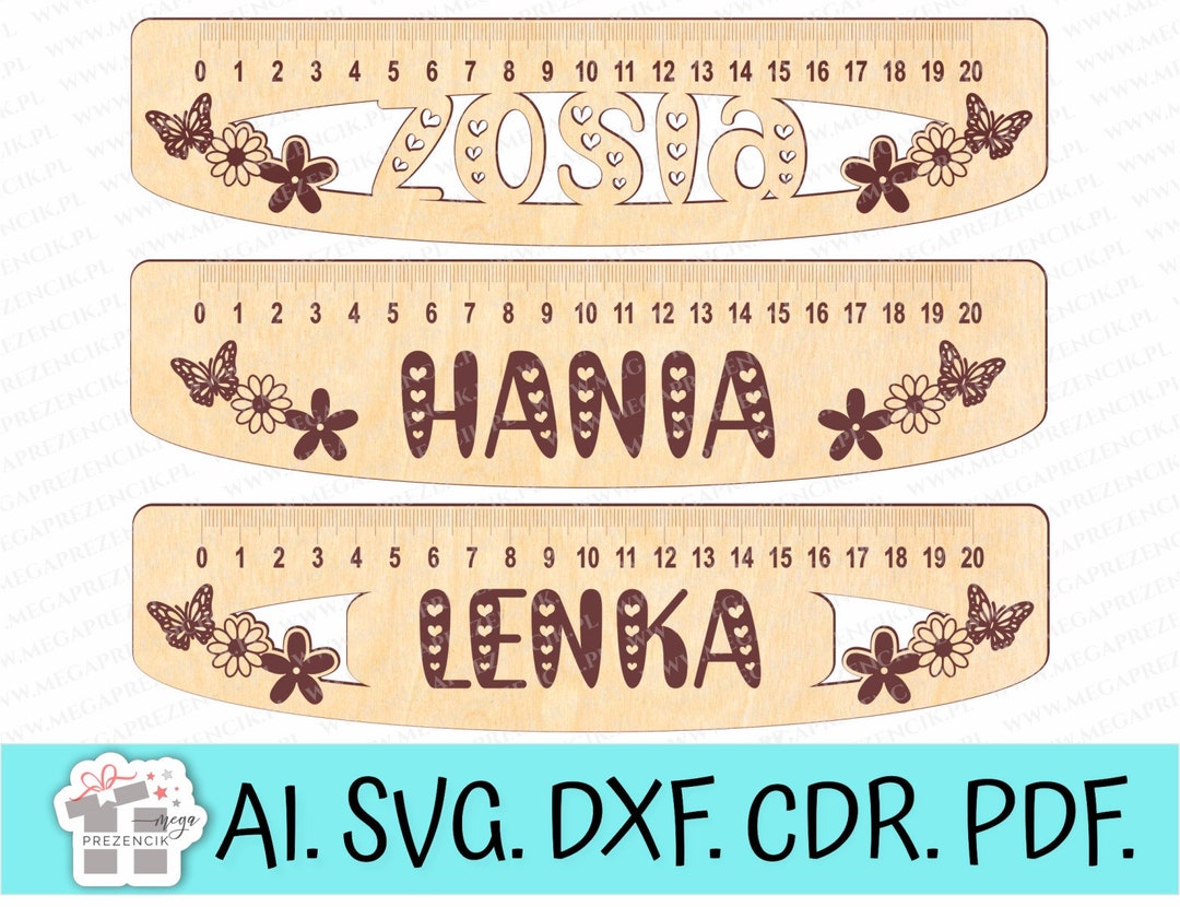 Personalized Ruler With Name. Laser Cut File SVG, Ruler Svg. Gift Idea ...