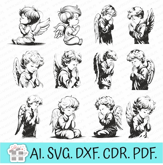 Dibujos De Angeles Orando 20+ Ideas De Angeles En 2025 | Silueta De