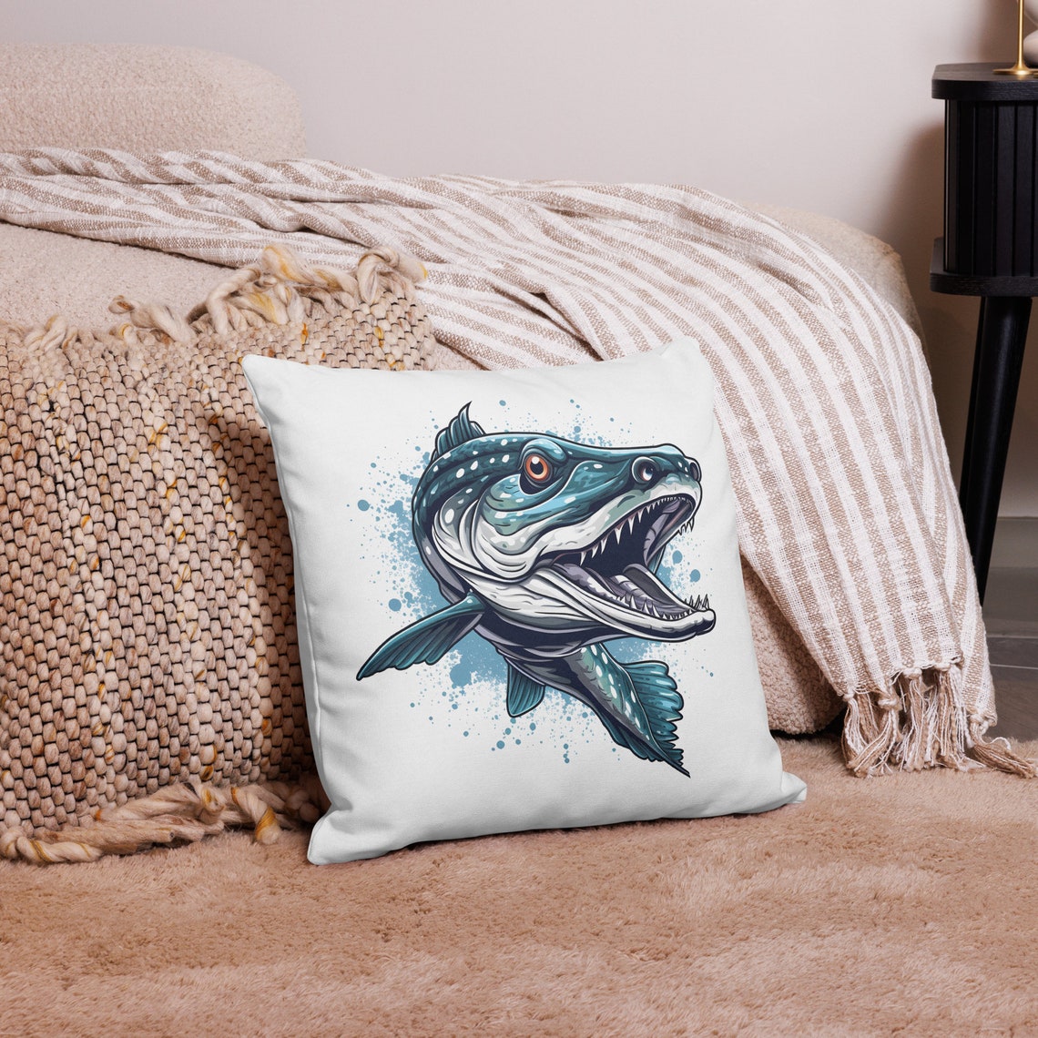 Fishing Graphics. Pike Pattern for a T-shirt and Mug. Angler Set Png ...