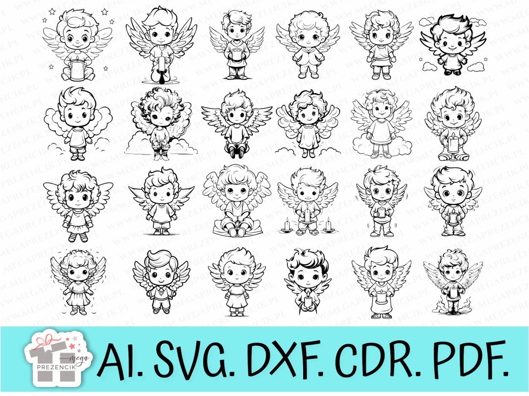 Angel Vector Graphics, Baby Angel Svg, Angel Boy Svg, Angel With Candle ...