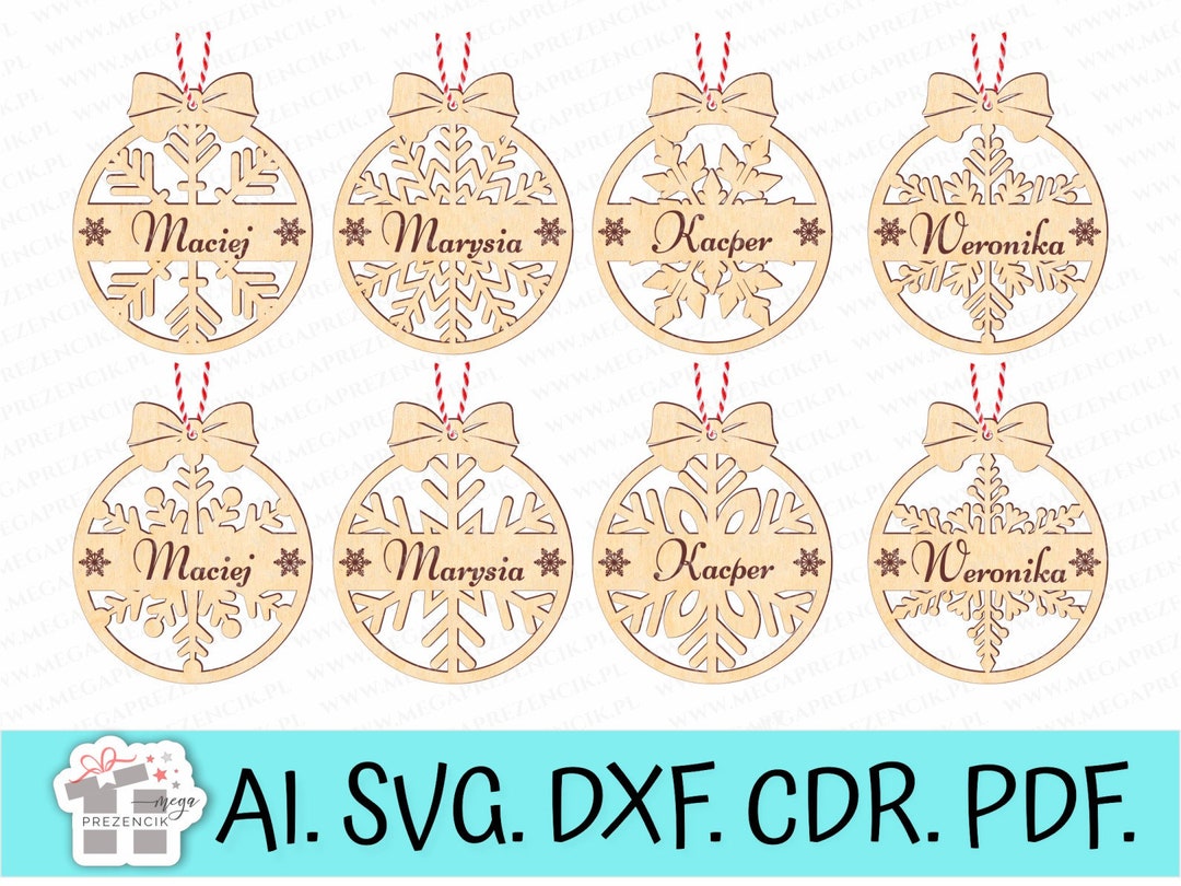 A Set of Christmas Baubles With the Name of a Loved One. Openwork ...